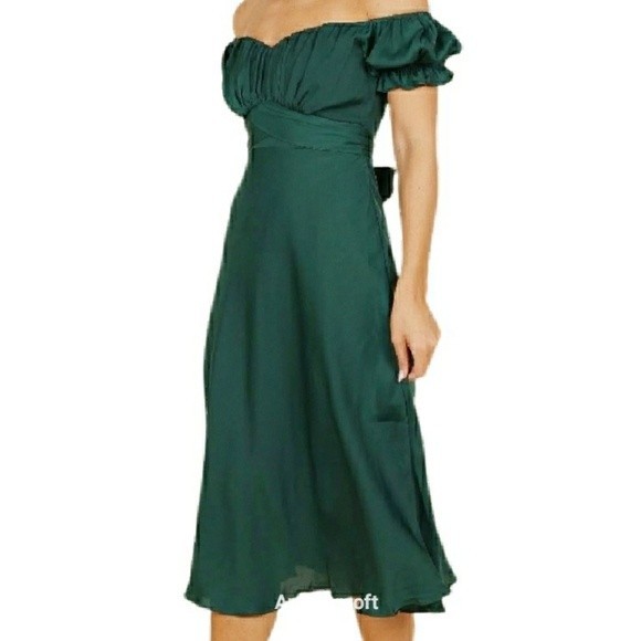 Cider | Dresses | Nwt Emerald Satin Midi Dress Cider | Poshmark